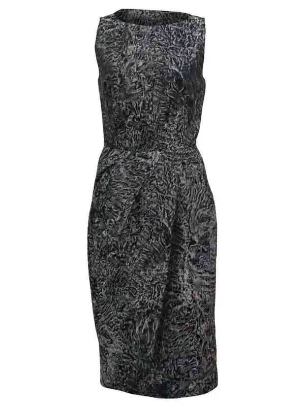 Michael Kors Sleeveless Printed Midi Dress - Black