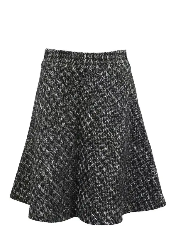 Red Valentino Patterned Tweed Midi Skirt - Black
