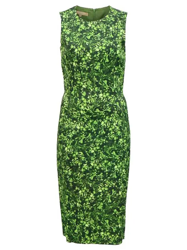 Michael Kors Foliage-print Midi Dress - Green