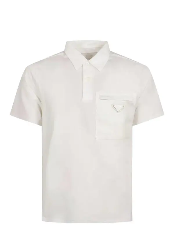 Prada Logo-detail Pocket Polo Shirt - White