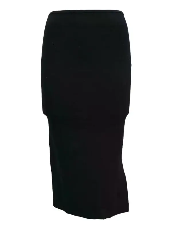 JOSEPH Knitted Slit Midi Skirt - Black