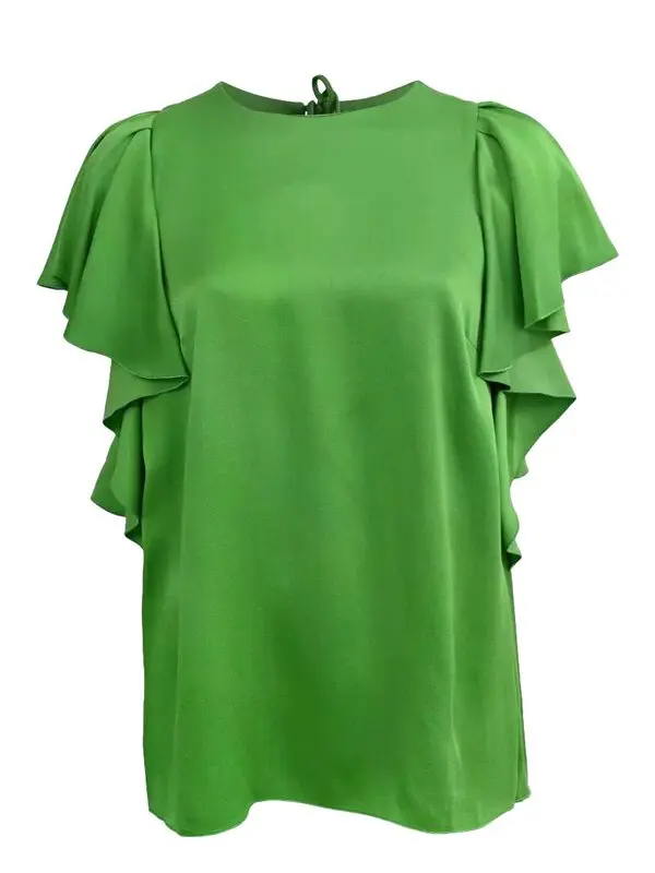 LANVIN Ruffled-sleeve Blouse - Green