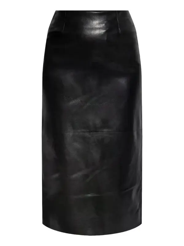 Givenchy Leather Midi Skirt - Black