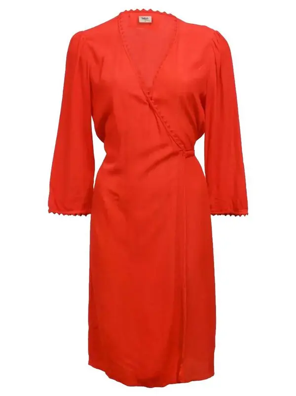 Ba&sh Scalloped Wrap Dress - Red