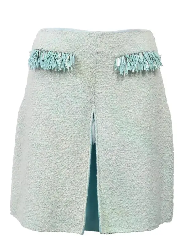 LANVIN Fringed-trim Mini Skirt - Blue