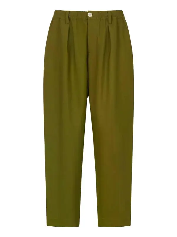 Marni Pleated Trousers With Elasticated Waistband - Green