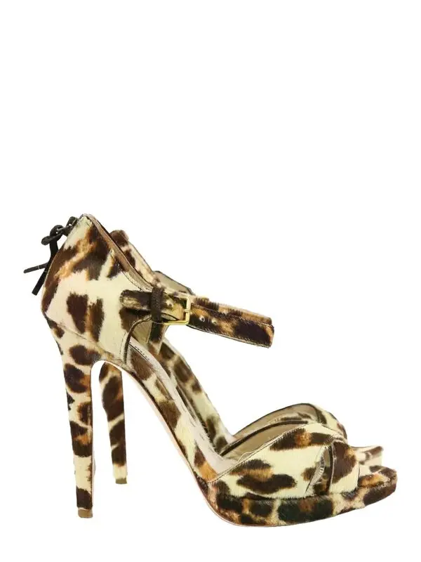 Miu Miu Animal-print Platform Sandals - Neutrals