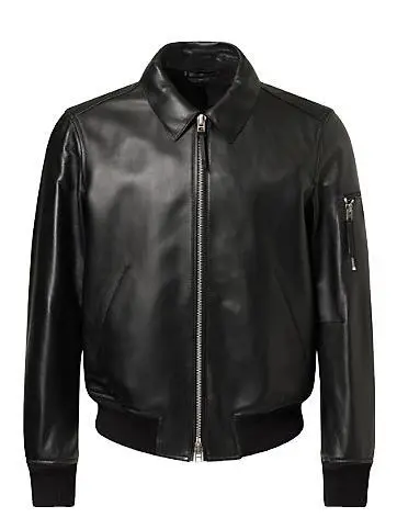 TOM FORD Plonge Pocket Leather Jacket - Black