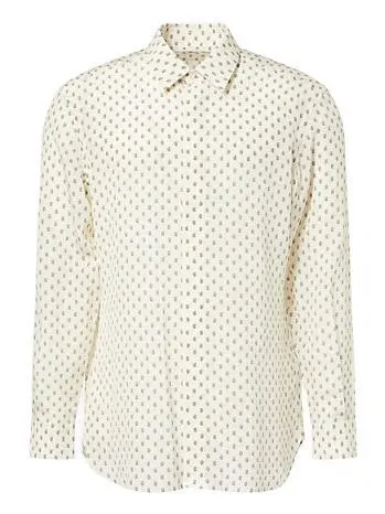 TOM FORD Paisley Fluid Silk Shirt - White & Blue