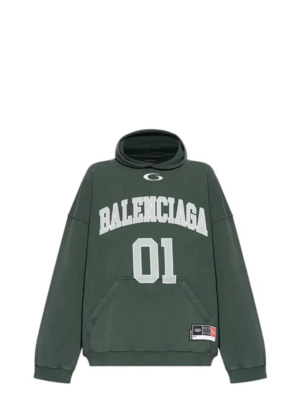 Balenciaga Basketball Hoodie Dark And Light Grey - Green