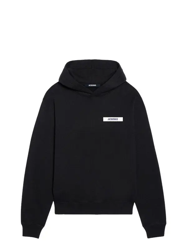 Jacquemus Relaxed Fit Grosgrain Hoodie - Black