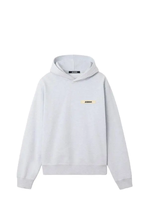 Jacquemus Relaxed Fit Grosgrain Hoodie - Gray