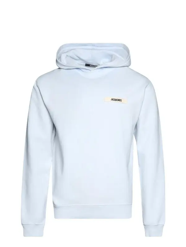 Jacquemus Relaxed Fit Grosgrain Hoodie - Light  Blue