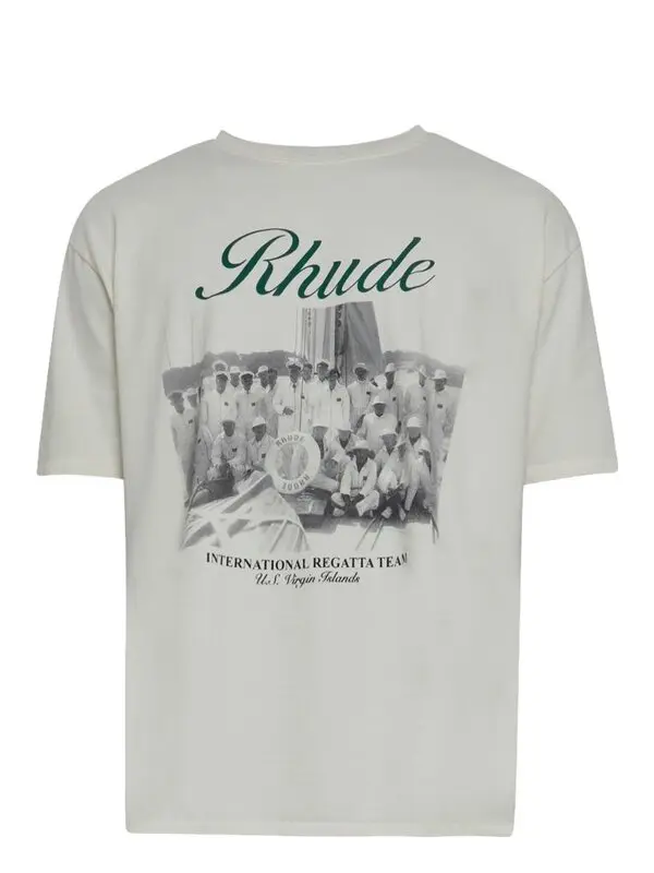 Rhude Virgin Islands Script Tee Vintage And Black - White