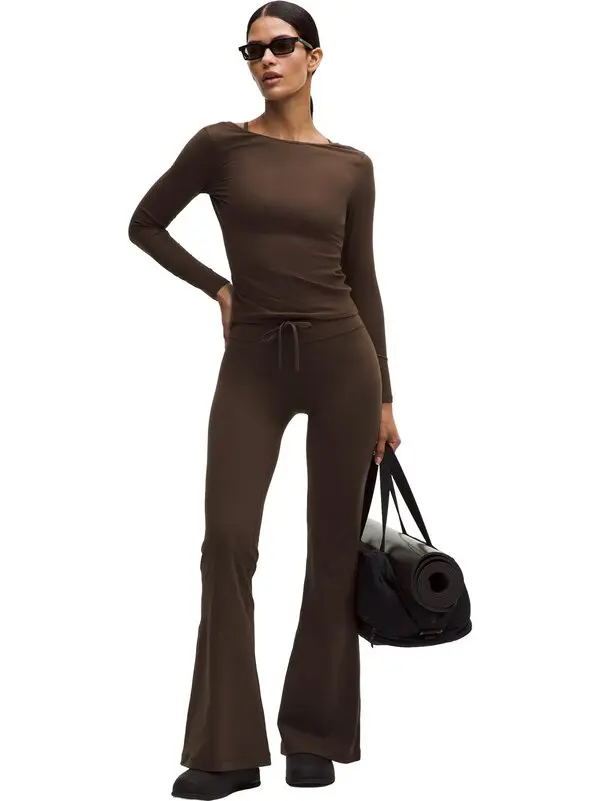 Lululemon Groove High-rise Ribbed Wide-leg Pants - Walnut Crunch
