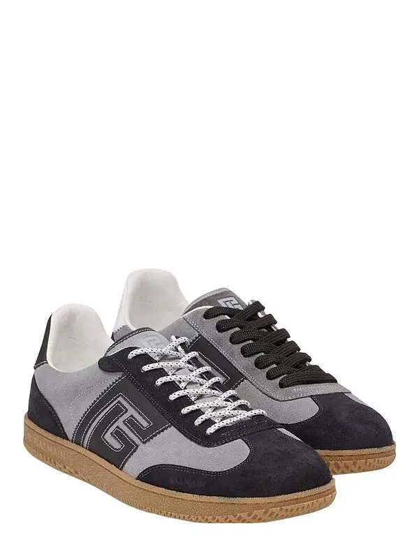 Balmain B-court Leather Sneakers - Dark Grey
