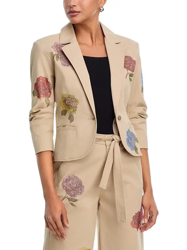 Cinq À Sept Heatset Roses Le Petit Khloe Blazer - Khaki Multi
