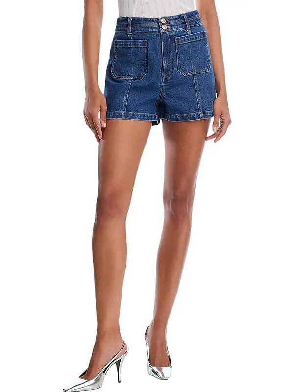 Cinq À Sept Andie Dorothea High Rise Denim Shorts - Tide