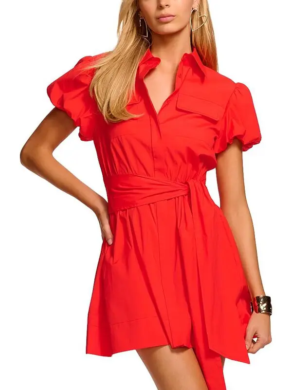 Ramy Brook Nicky Shirtdress - Crimson