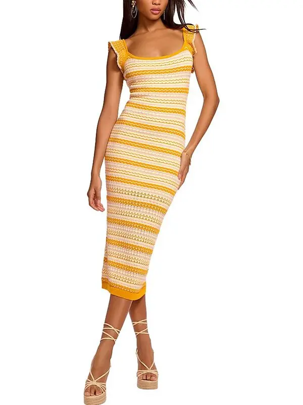 Ramy Brook Kit Striped Dress - Marigold Combo Stripe