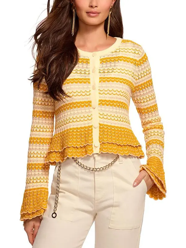Ramy Brook Brit Striped Cardigan - Marigold Combo Stripe