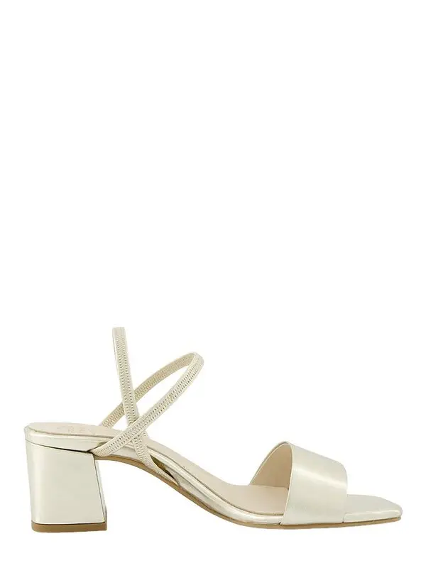 Paul Green Destiny High Heel Sandals - Platino Nappa Metallic