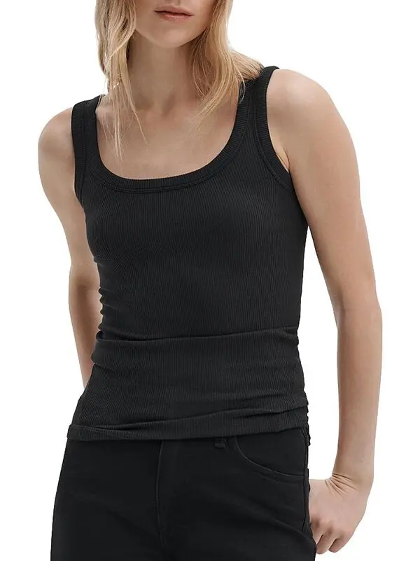 Rag & Bone The Essential Rib Knit Top - Black
