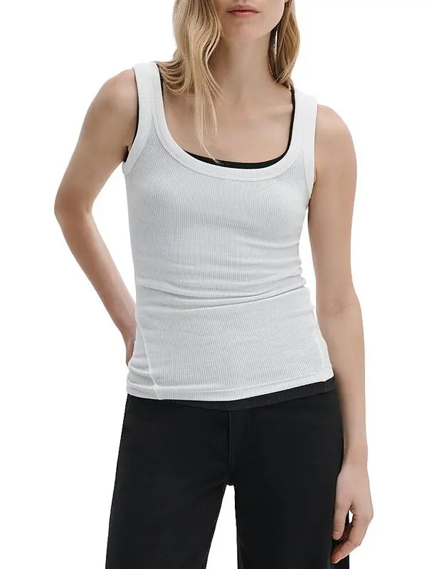 Rag & Bone The Essential Rib Knit Top - White