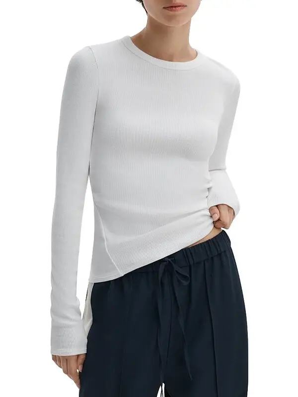 Rag & Bone The Essential Rib Knit Tee - White