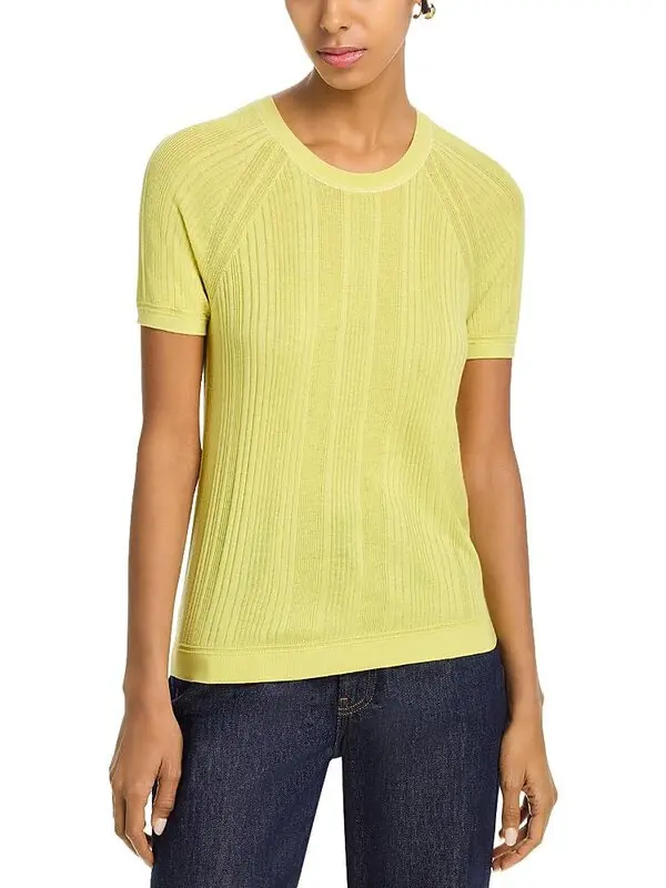 Rag & Bone Teresa Rib Short Sleeve Tee - Endive