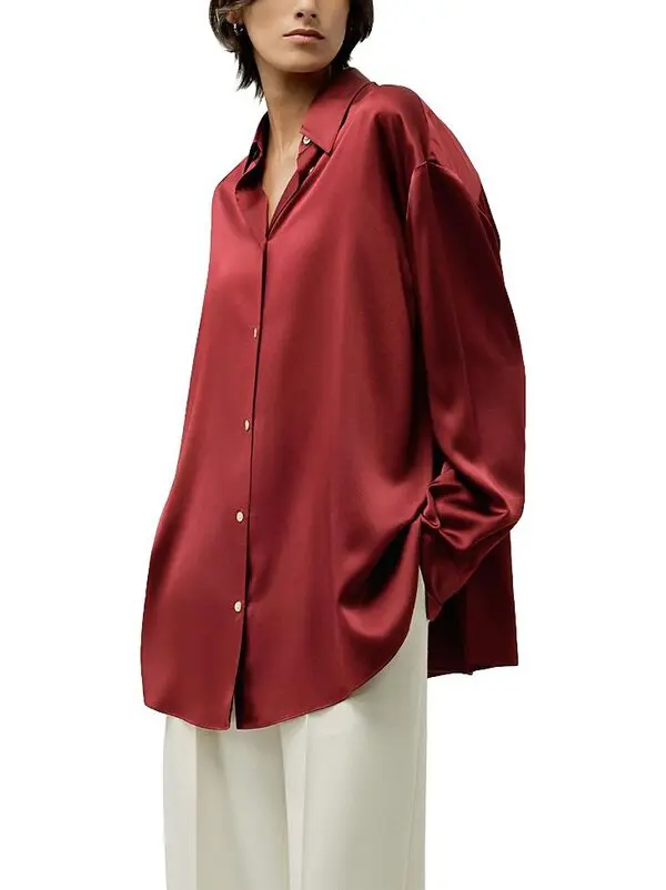 Lilysilk Oversized Silk Shirt - Scarlet