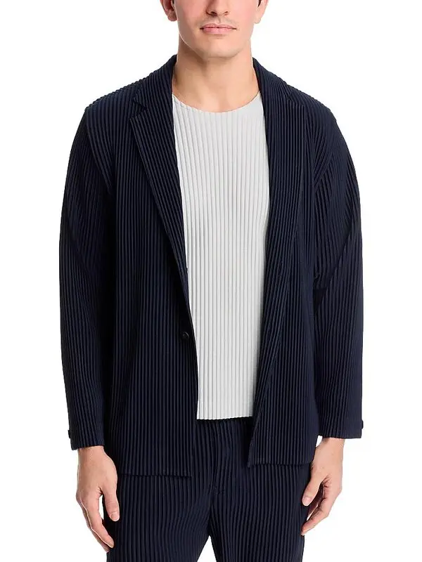 Issey Miyake Basics Ribbed Blazer - Navy