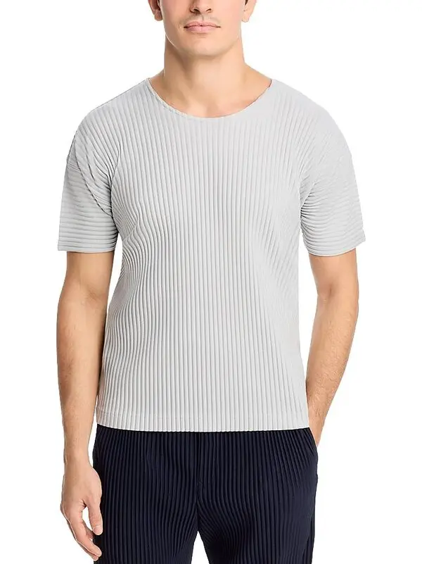 Issey Miyake Basics Ribbed Tee - Light Gray