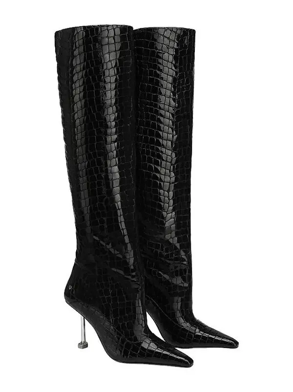 NAKED WOLFE Texas Knee High Boots - Black
