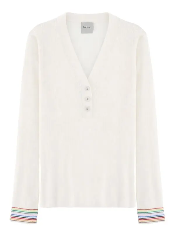 Paul Smith V-neck Sweater - White