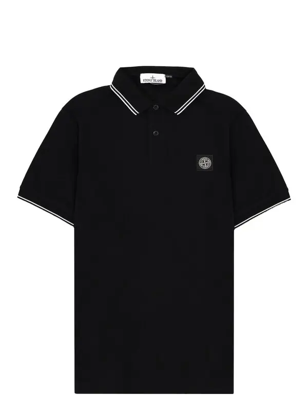 Stone Island Polo With Logo - Black