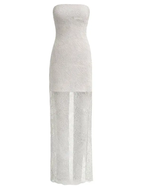 ROTATE BY BIRGER CHRISTENSEN Long Lace Dress - Powder