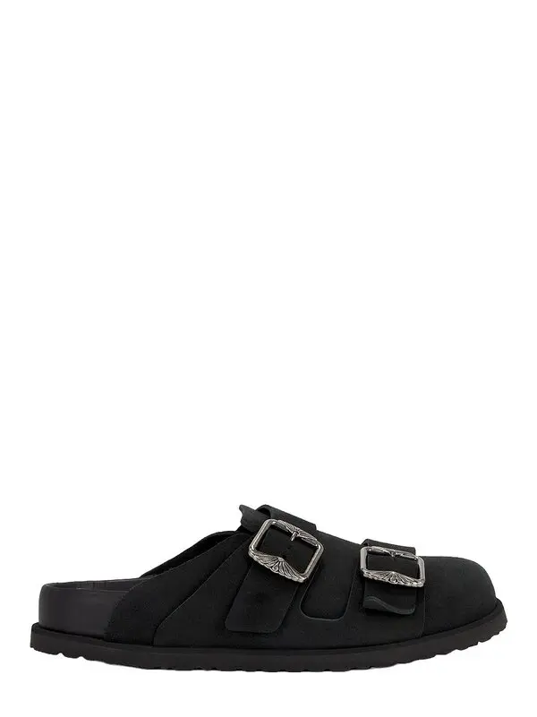 BIRKENSTOCK 222 West Suede Mules - Black