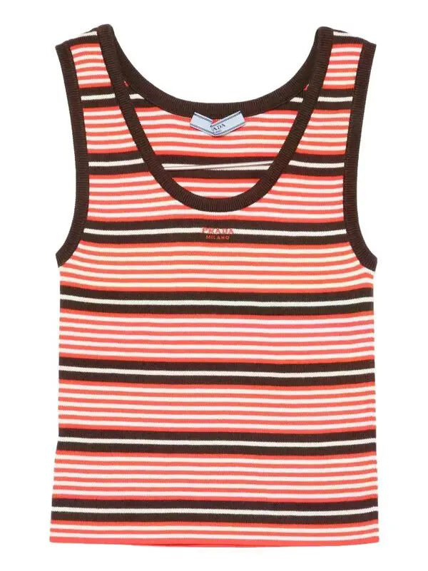 Prada Striped Sleeveless Top - Red