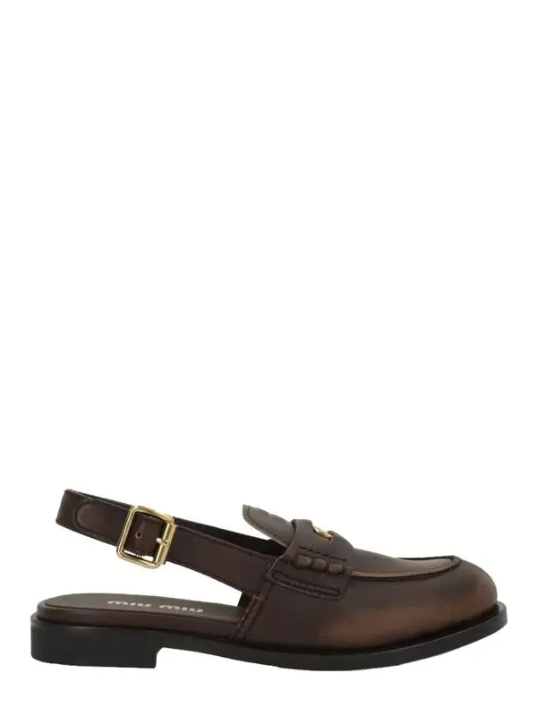 Miu Miu Slingback Loafers - Brown