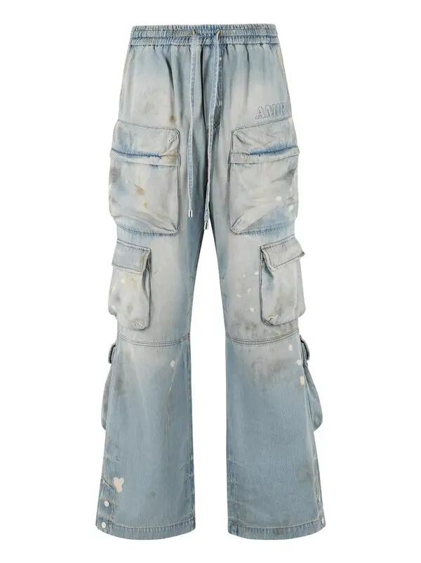 Amiri Light Cotton Cargo Jeans - Blue