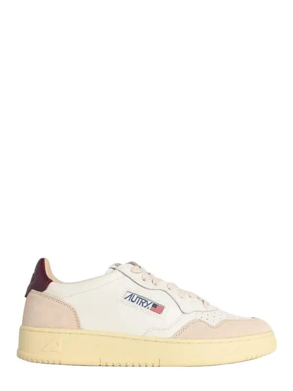 AUTRY Medalist Low' Sneakers In Duode And Leather And Burgundy - White