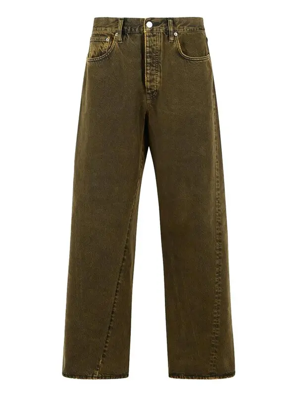 SUNFLOWER Wide Twist' Cotton Jeans - Brown