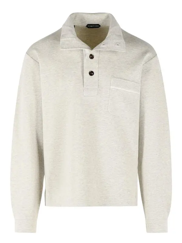 TOM FORD Ivory Cotton Blend Sweater - Beige