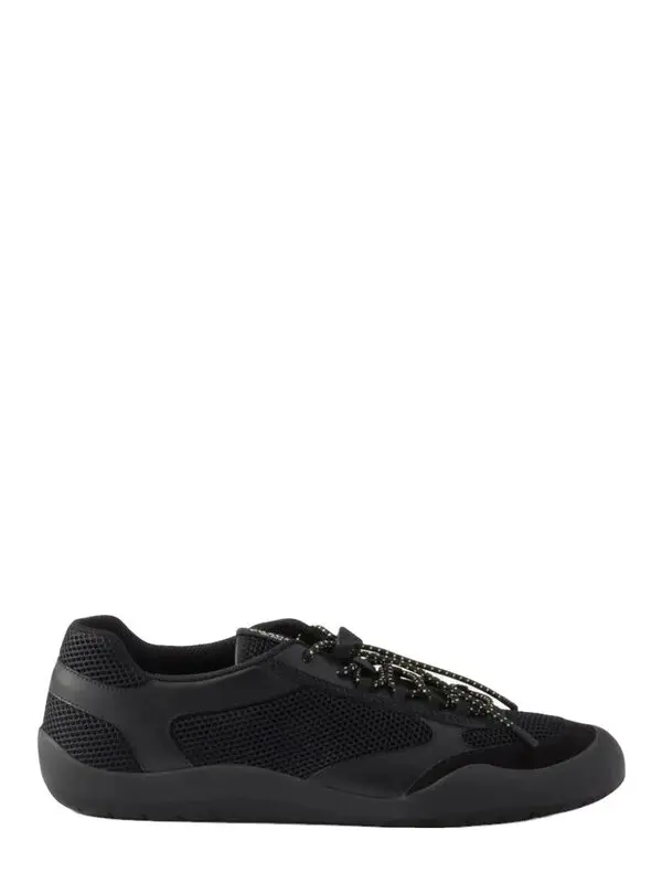 Prada Speedrock Leather And Mesh Fabric Sneakers - Black