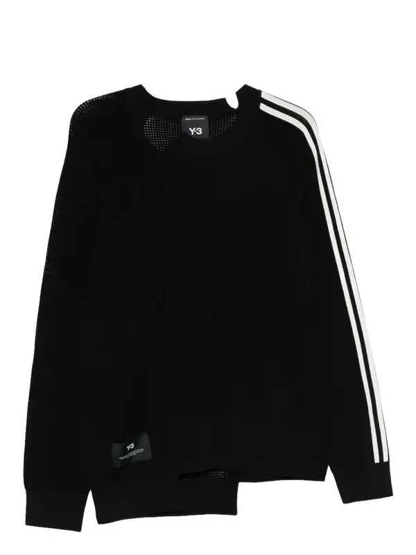 Adidas Logo Perforated Knit Sweater - Black