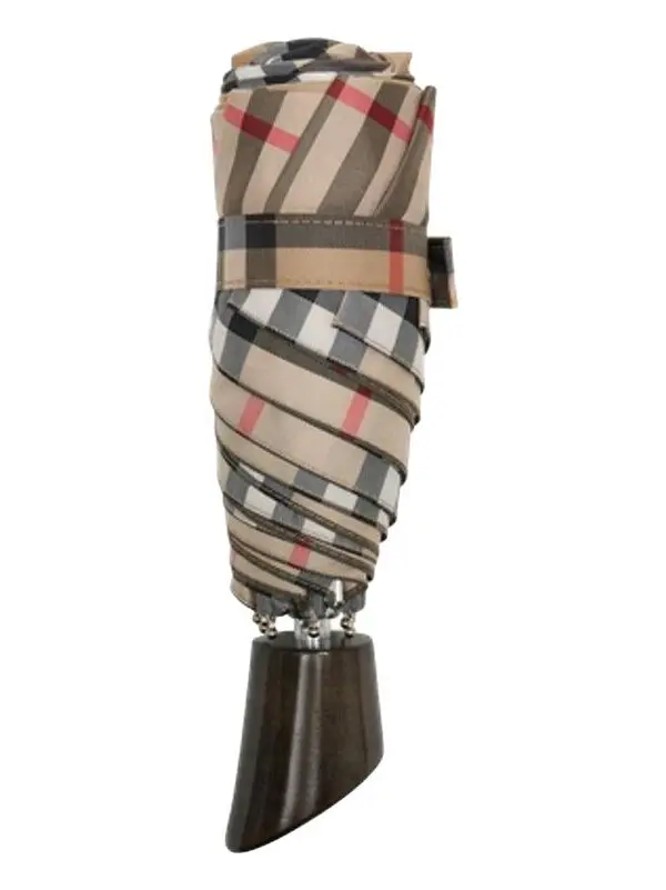 Burberry Check Compact Umbrella - Brown