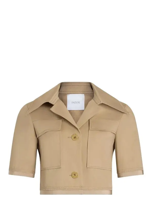 Patou Short-sleeved Cropped Jacket - Beige