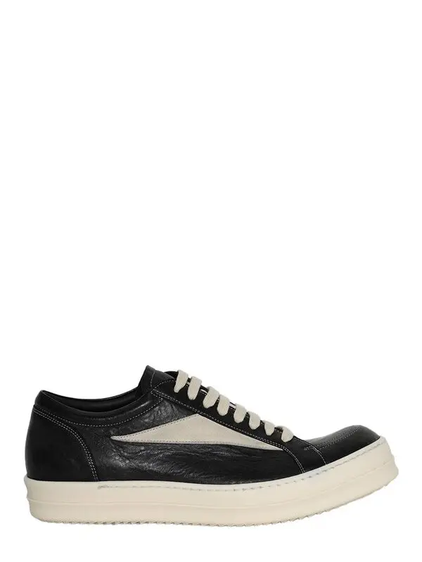Rick Owens Temple Vintage Leather Sneakers - Black