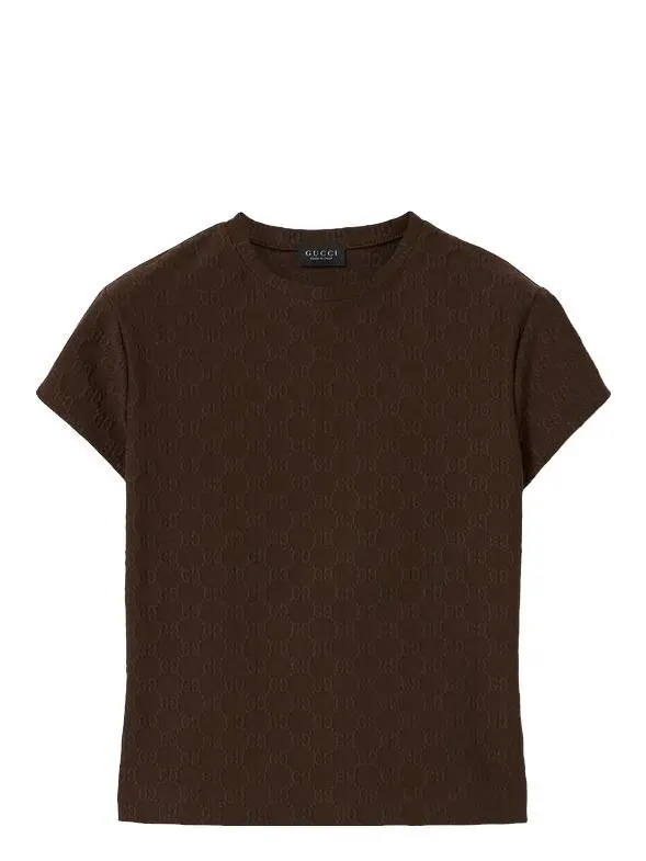 Gucci Gg Jersey Jacquard T-shirt - Brown